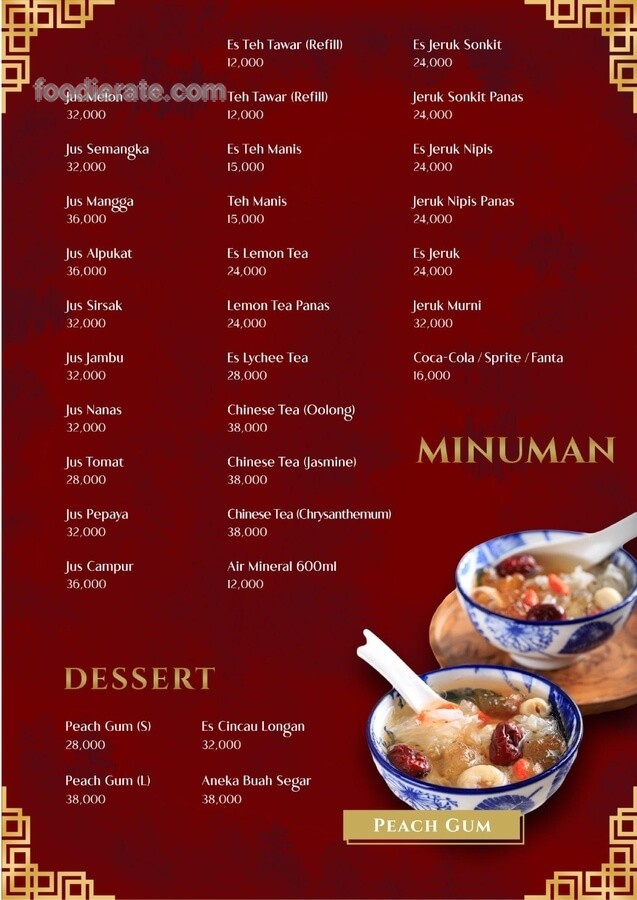 Daftar Harga Menu Mutiara Traditional Chinese Food 2025 | Foodierate