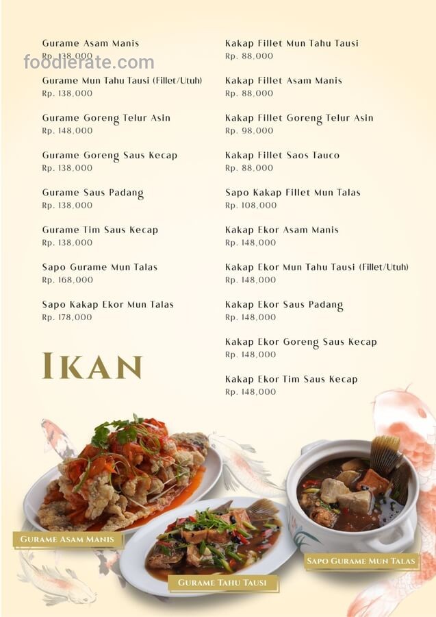 Daftar Harga Menu Mutiara Traditional Chinese Food 2025 | Foodierate