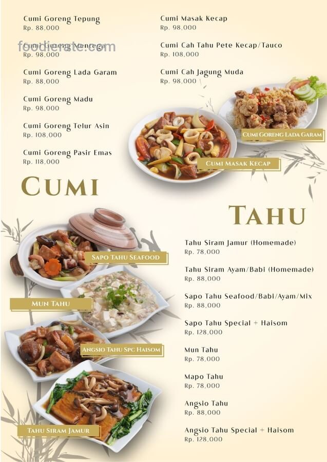 Daftar Harga Menu Mutiara Traditional Chinese Food 2025 | Foodierate