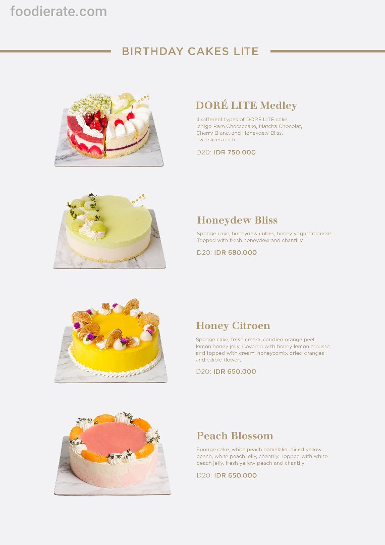 Daftar Harga Menu DORE by LeTAO 2025 | Foodierate