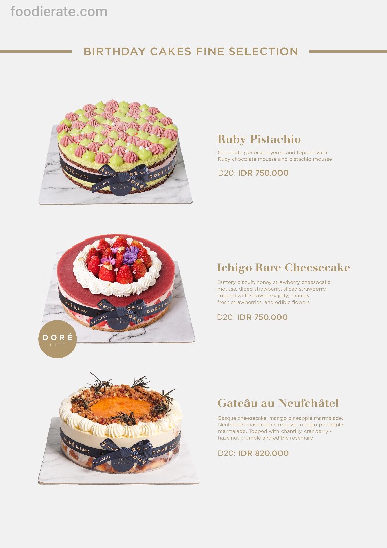 Daftar Harga Menu DORE by LeTAO 2025 | Foodierate
