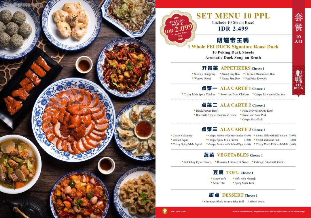 Daftar Harga Menu Fei Duck 2024 | Foodierate