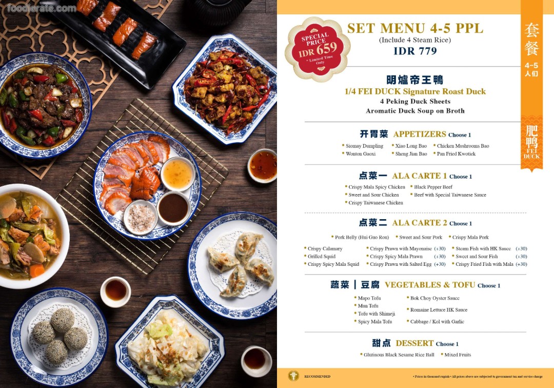 Daftar Harga Menu Fei Duck 2024 | Foodierate