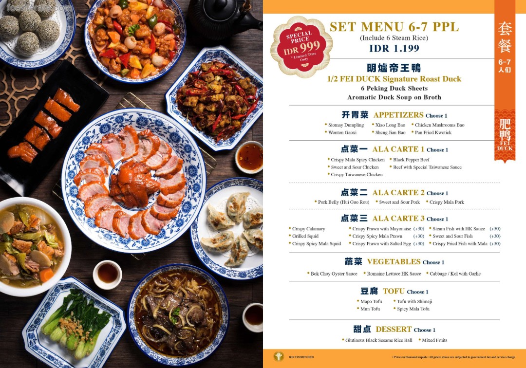 Daftar Harga Menu Fei Duck 2025 | Foodierate