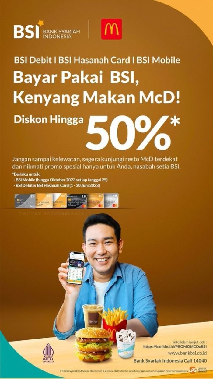 Promo McDonald's Bank Syariah Indonesia BSI Diskon Hingga 50% | Foodierate