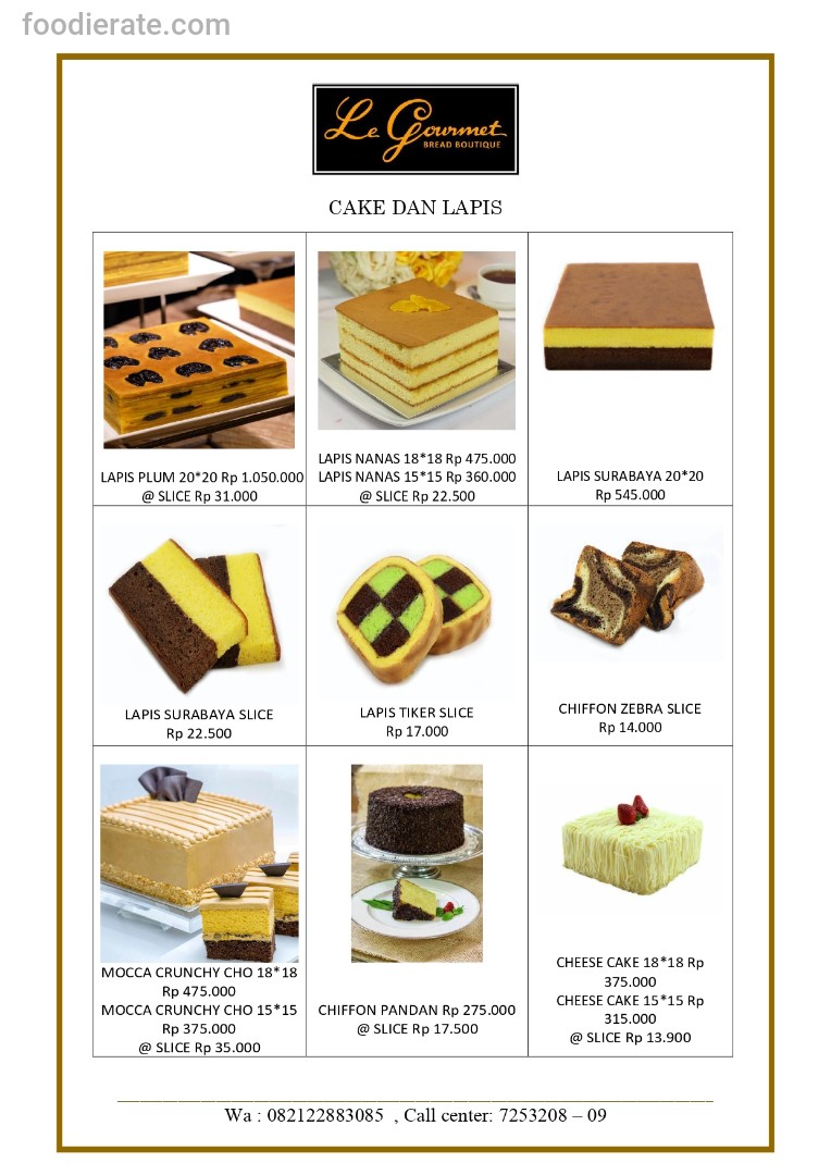 Daftar Harga Menu Le Gourmet 2025 | Foodierate