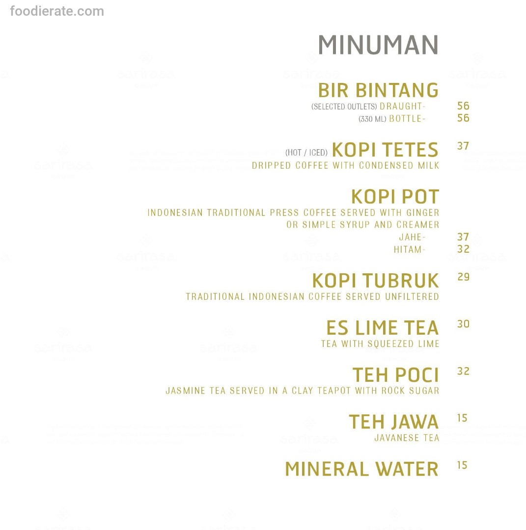 Daftar Harga Menu Sate & Seafood Senayan 2025 | Foodierate