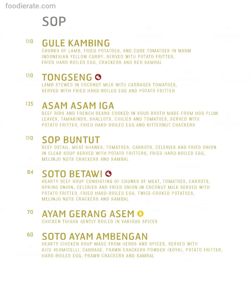 Daftar Harga Menu Sate & Seafood Senayan 2025 | Foodierate