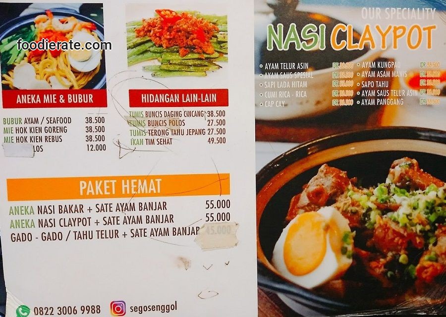 Daftar Harga Menu Nasi Bakar & Claypot 2024 | Foodierate