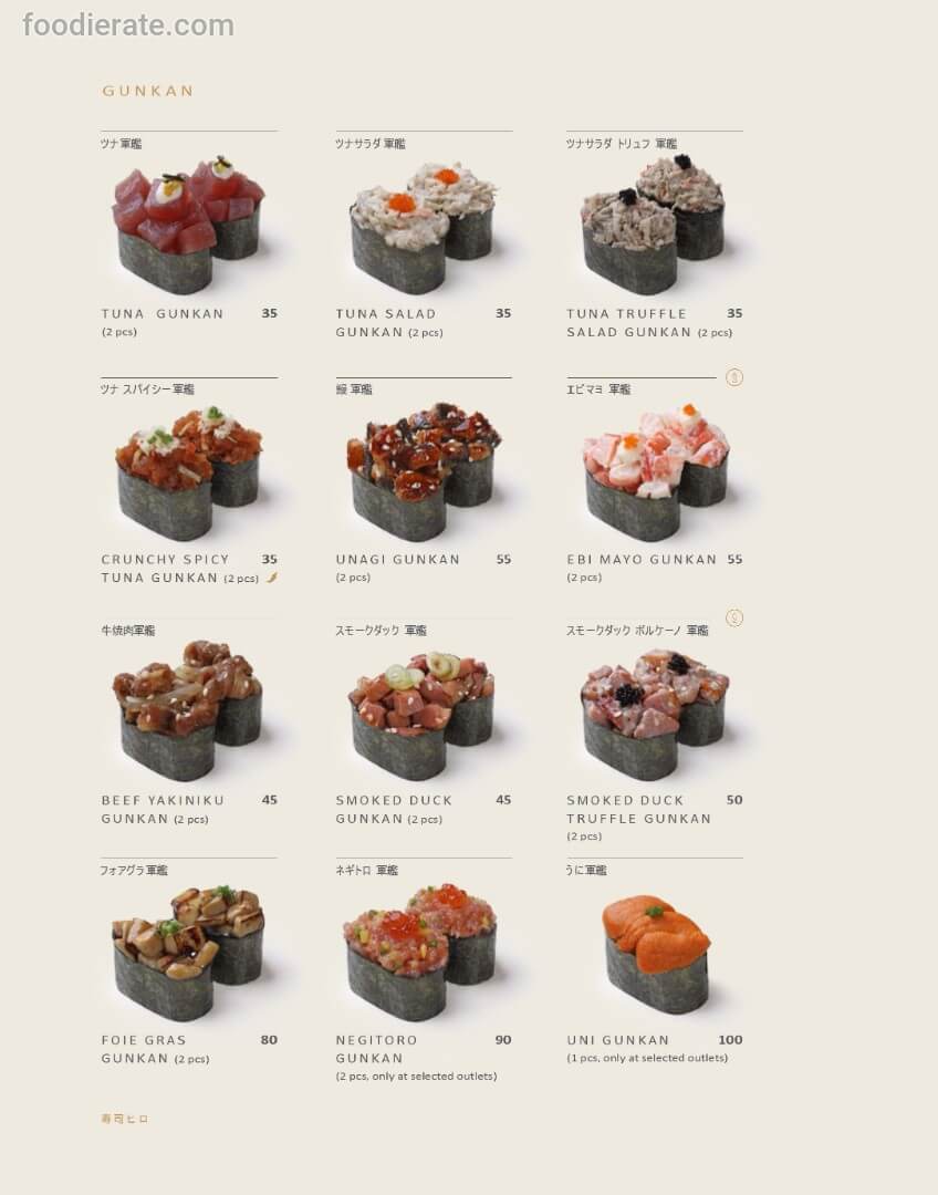 Daftar Harga Menu Sushi Hiro 2025 | Foodierate