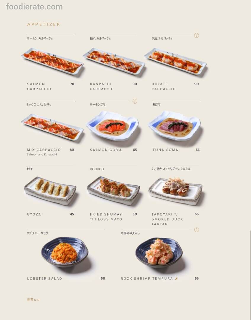 Daftar Harga Menu Sushi Hiro 2025 | Foodierate