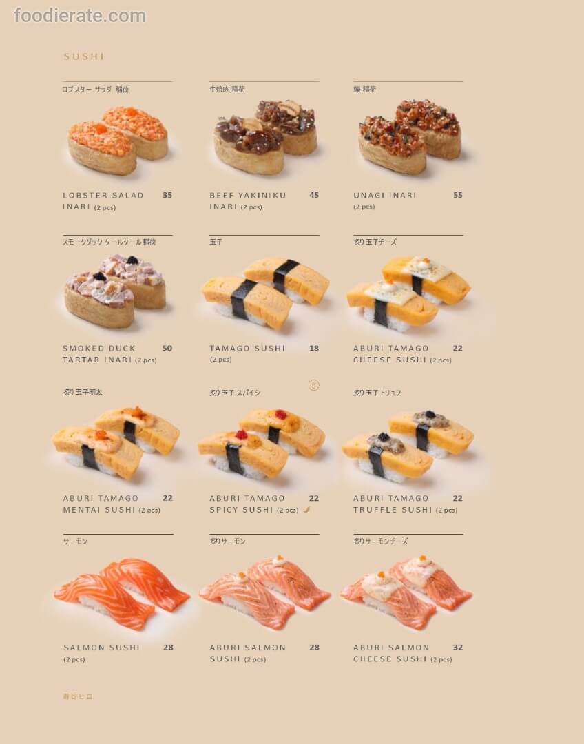 Daftar Harga Menu Sushi Hiro 2025 | Foodierate