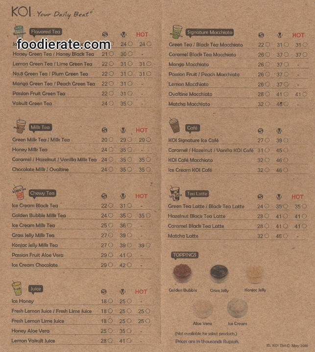 KOI Cafe Central Park Mall Slipi | Daftar Harga Menu KOI Cafe Central Park Mall Slipi Restoran ...