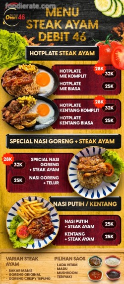 Daftar Harga Menu Steak Ayam Debit 46 2025 | Foodierate