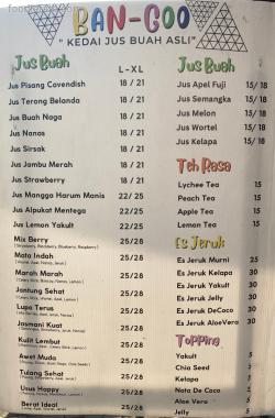 Daftar Harga Menu Ban Goo 2026 | Foodierate