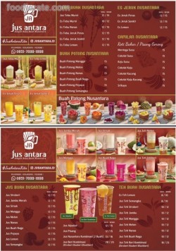 Daftar Harga Menu Jus Antara 2025 | Foodierate