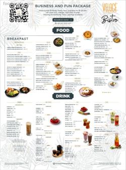 Daftar Harga Menu Veloce Coffee & Bistro 2026 | Foodierate