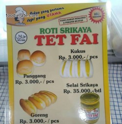 Daftar Harga Menu Roti Srikaya Tet Fai 2026 | Foodierate