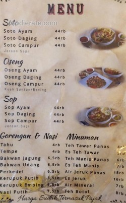 Daftar Harga Menu Soto Betawi H. Mamat 2025 | Foodierate