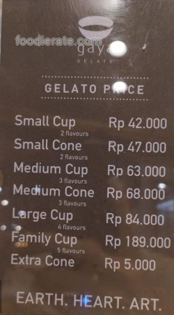 Daftar Harga Menu Gaya Gelato 2026 | Foodierate